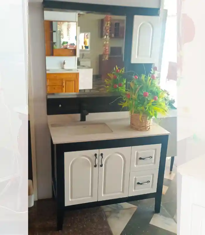 Hand-Wash Vanity Black & White, Rectangular Bowl - SHALEQA