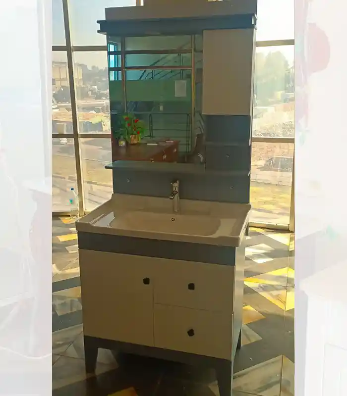 Hand-Wash Vanity Gray & White, Rectangular Bowl, Small - SHALEQA