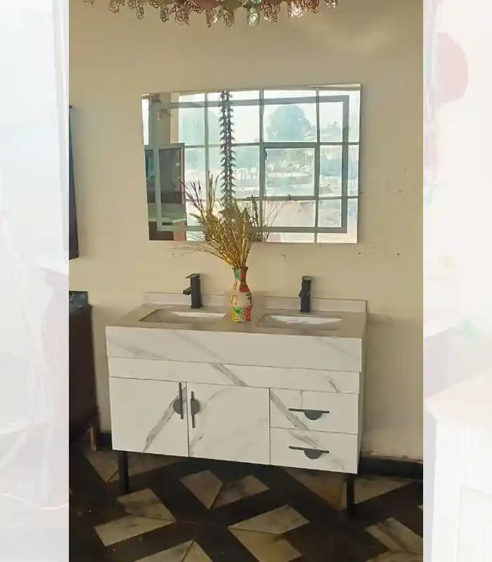 Hand-Wash Vanity White Double Rectangular Bowl - SHALEQA